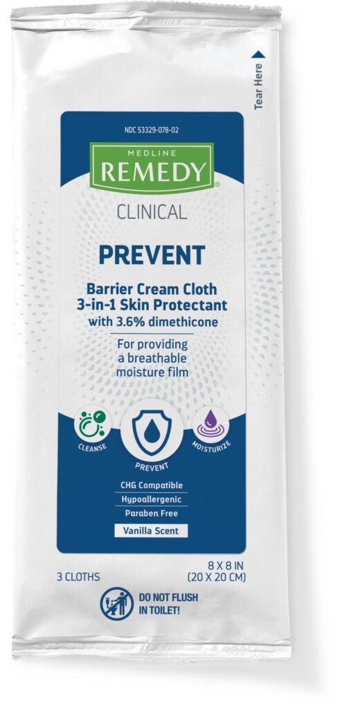 Medline® Remedy Clinical Prevent Barrier Cream Cloth 3-in-1 Skin ...